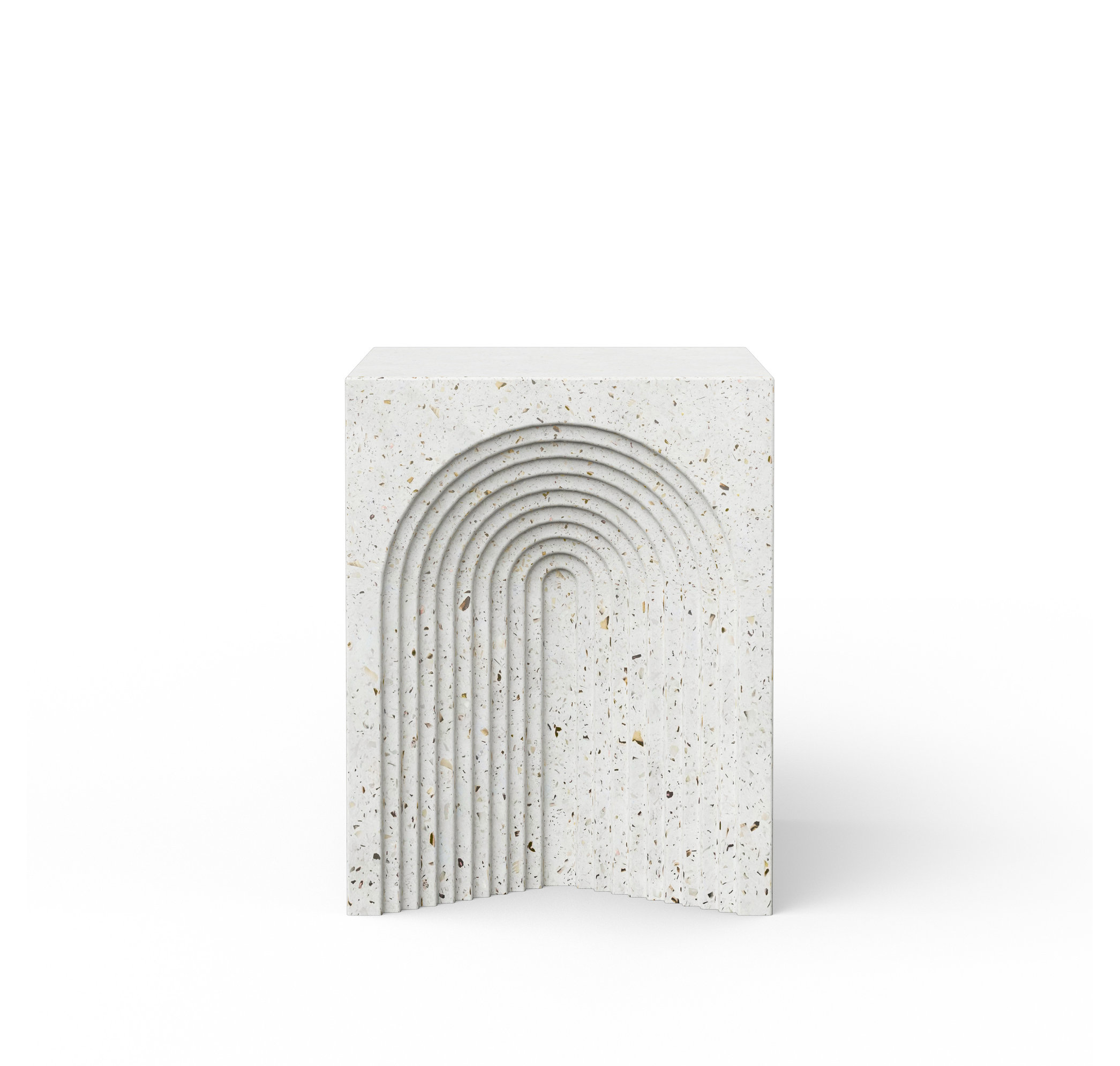 Orion Ivory Terrazzo Concrete Made Outdoor Stool - Contemporary ...