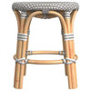 Home Square 18" Rattan Round Stool in Gray and White - Set of 2 ...