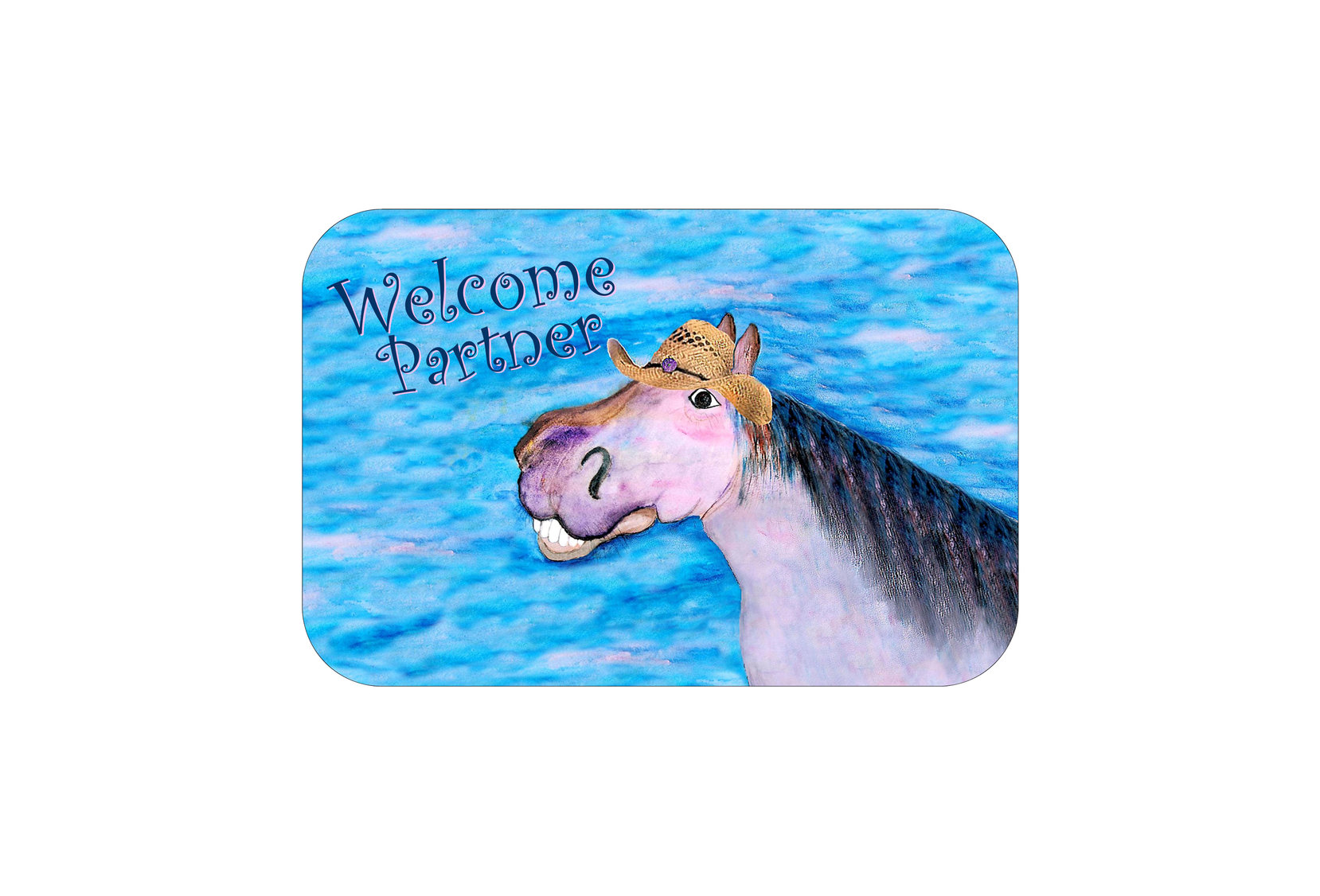 Welcome Partner Pony Plush Bath Mat, 20"x15" - Farmhouse - Doormats ...