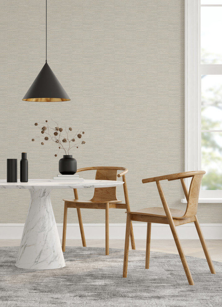 Jenga Light Grey Striped Column Wallpaper, Bolt - Transitional ...
