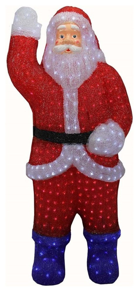 3' Lighted Commercial Grade Acrylic Santa Claus Christmas Display ...