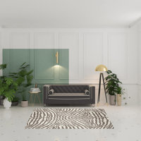 8'x8' Mocha and Cream Round Zebra Print Shag Handmade Non Skid Area Rug ...