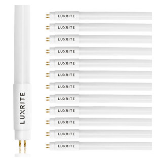 Luxrite 4FT T5 LED Tube Light 24W=54W 3000K 3000 Lumens Damp 12 Pack ...
