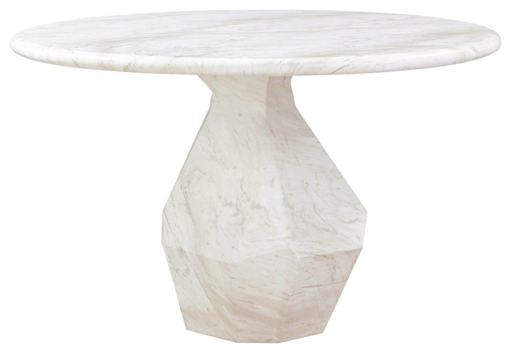 Esme Faux Marble Indoor/Outdoor 48" Round Dining Table - Contemporary ...