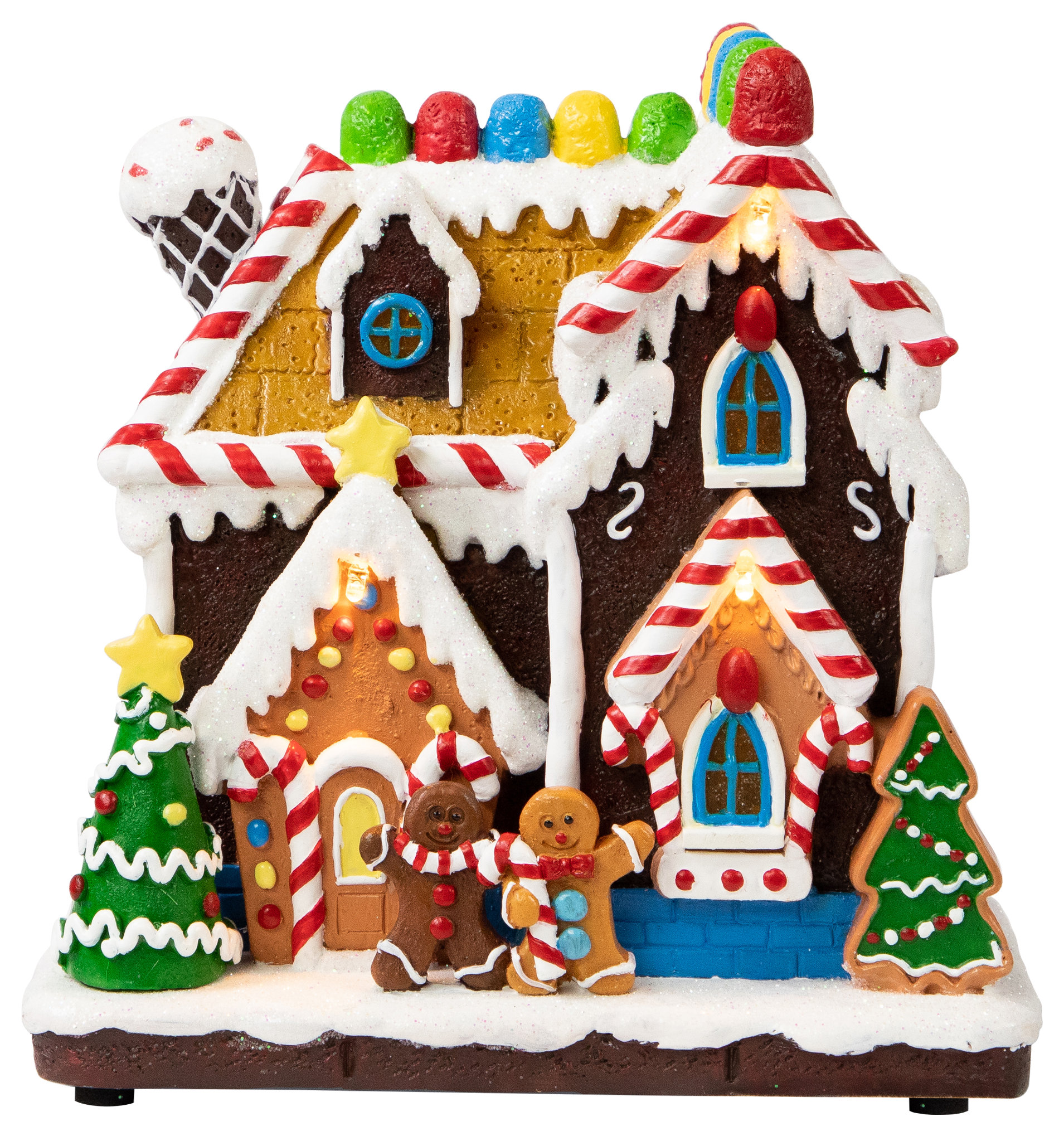 7" LED Lighted Gingerbread Christmas Candy House Village Display ...
