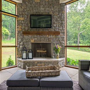 75 Beautiful Sunroom With A Corner Fireplace Pictures & Ideas | Houzz