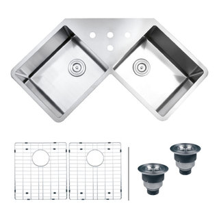 Ruvati RVH8400 Gravena 43-3/4" Undermount Double Basin 16 Gauge ...