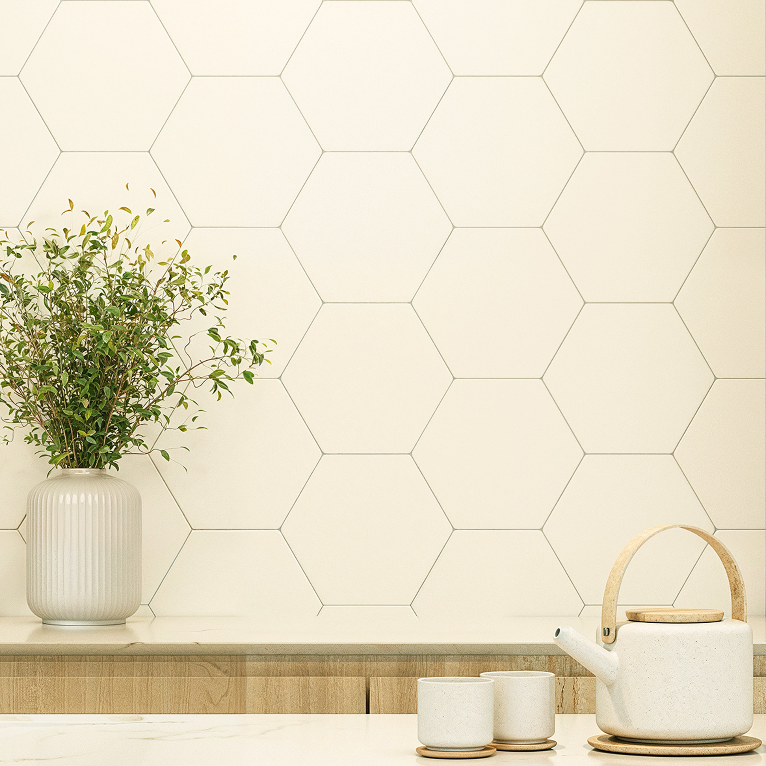 Textile Basic Hex Cotton Porcelain Floor and Wall Tile - Contemporary ...