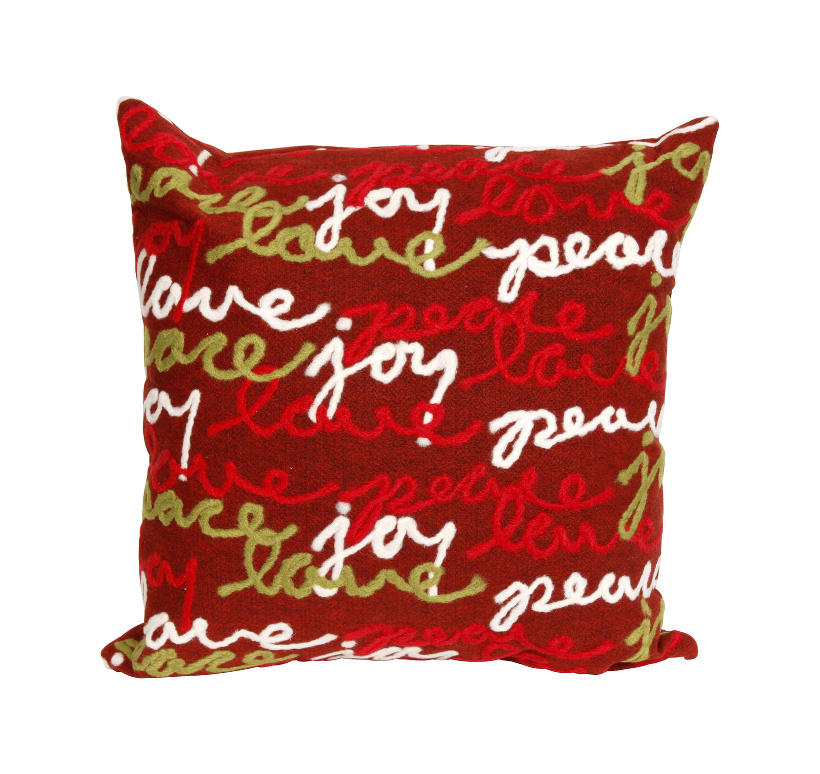 Liora Manne Visions III Peace Love Joy Indoor/Outdoor Pillow, Red, 20 ...