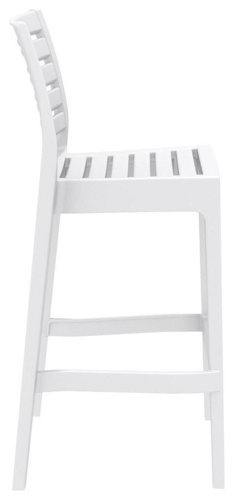 Ares Resin Bar Stool White - Contemporary - Bar Stools And Counter ...