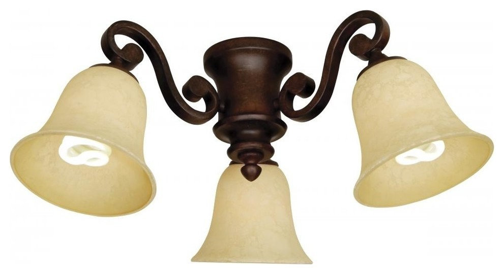 Craftmade 3-Light Universal Fan Light Kit - Mediterranean - Ceiling Fan ...