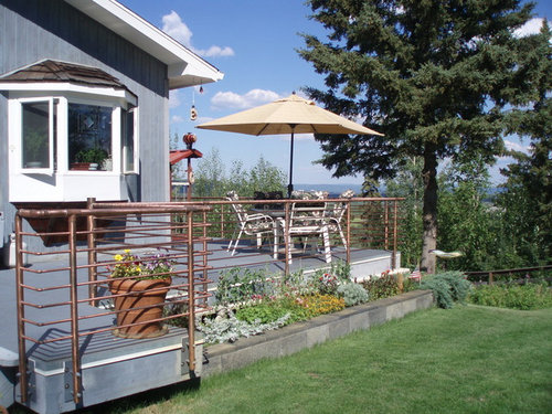 Copper deck railing system