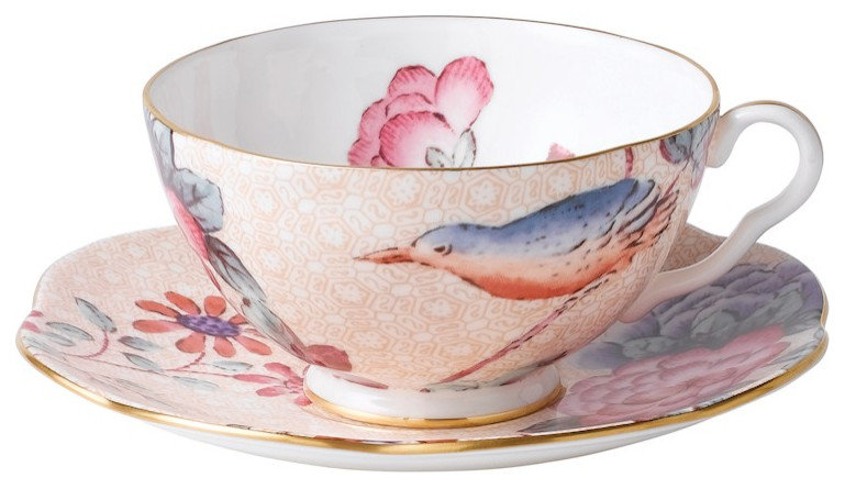 Wedgwood Cuckoo Peach Teacup & Saucer - Traditional - Teacups - by ...
