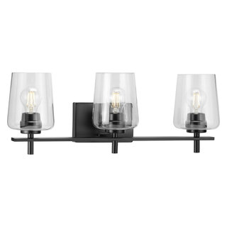 3-Light Clear Glass New Traditional Bath Vanity Light - Transitional ...
