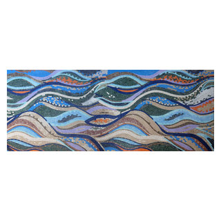 Colorful Waves - Mosaic Patterns, 118" x 47" - Contemporary - Tile ...