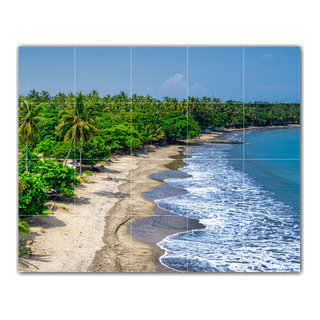 Beach Ceramic Tile Wall Mural HZ500095, 60" Wide x 48" High - Tropical ...