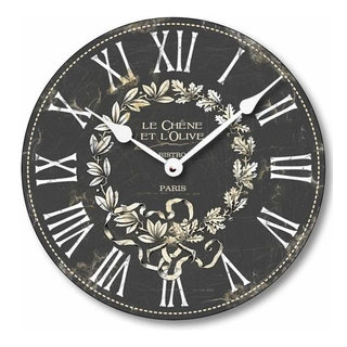 Vintage-Style French Bistro Clock, 12 Inch Diameter - Traditional ...