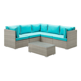 Repose 6-Piece Outdoor Sectional Set - Tropical - Outdoor Lounge Sets ...