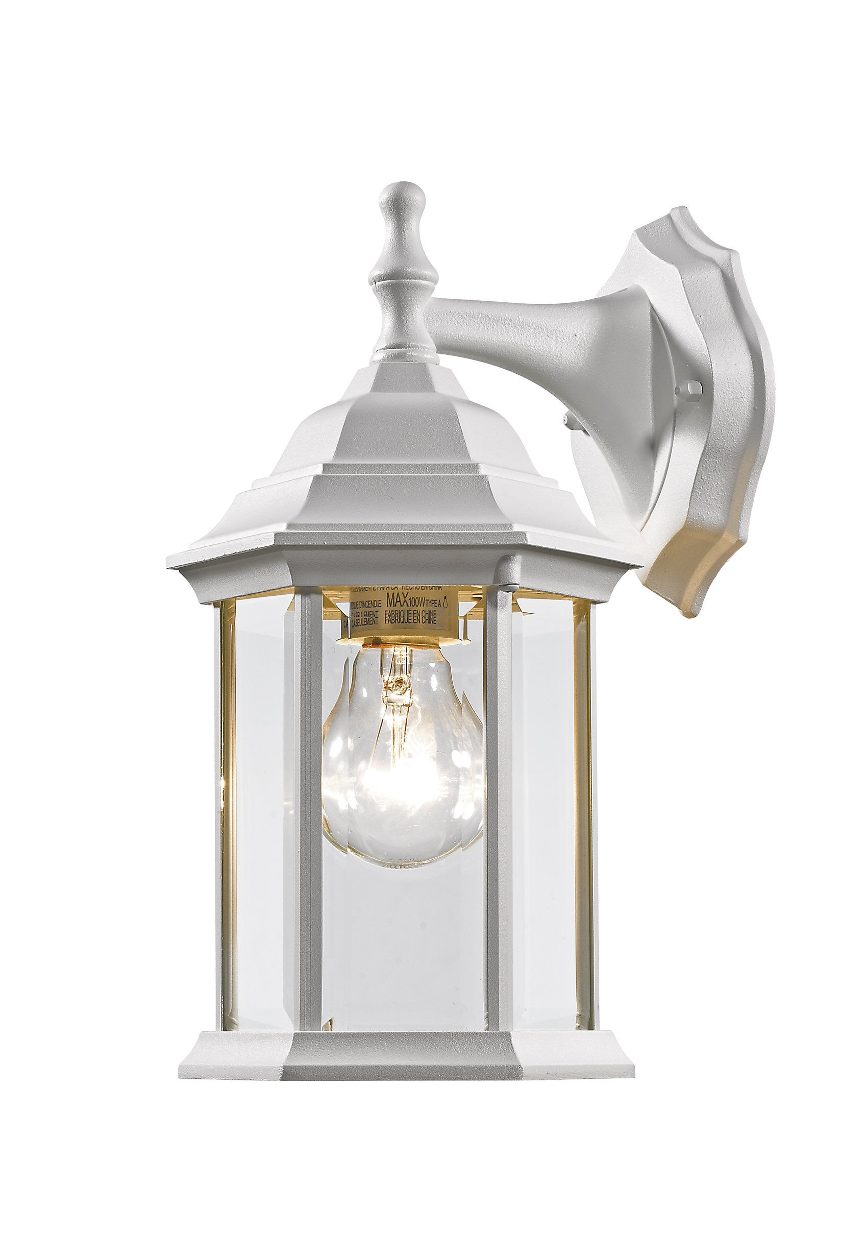 Waterdown Collection 1 Light Outdoor Wall Light in Gloss White Finish ...