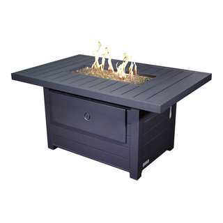 Sunbeam Serenity Modern Style Aluminum Fire Table in Gray Finish ...