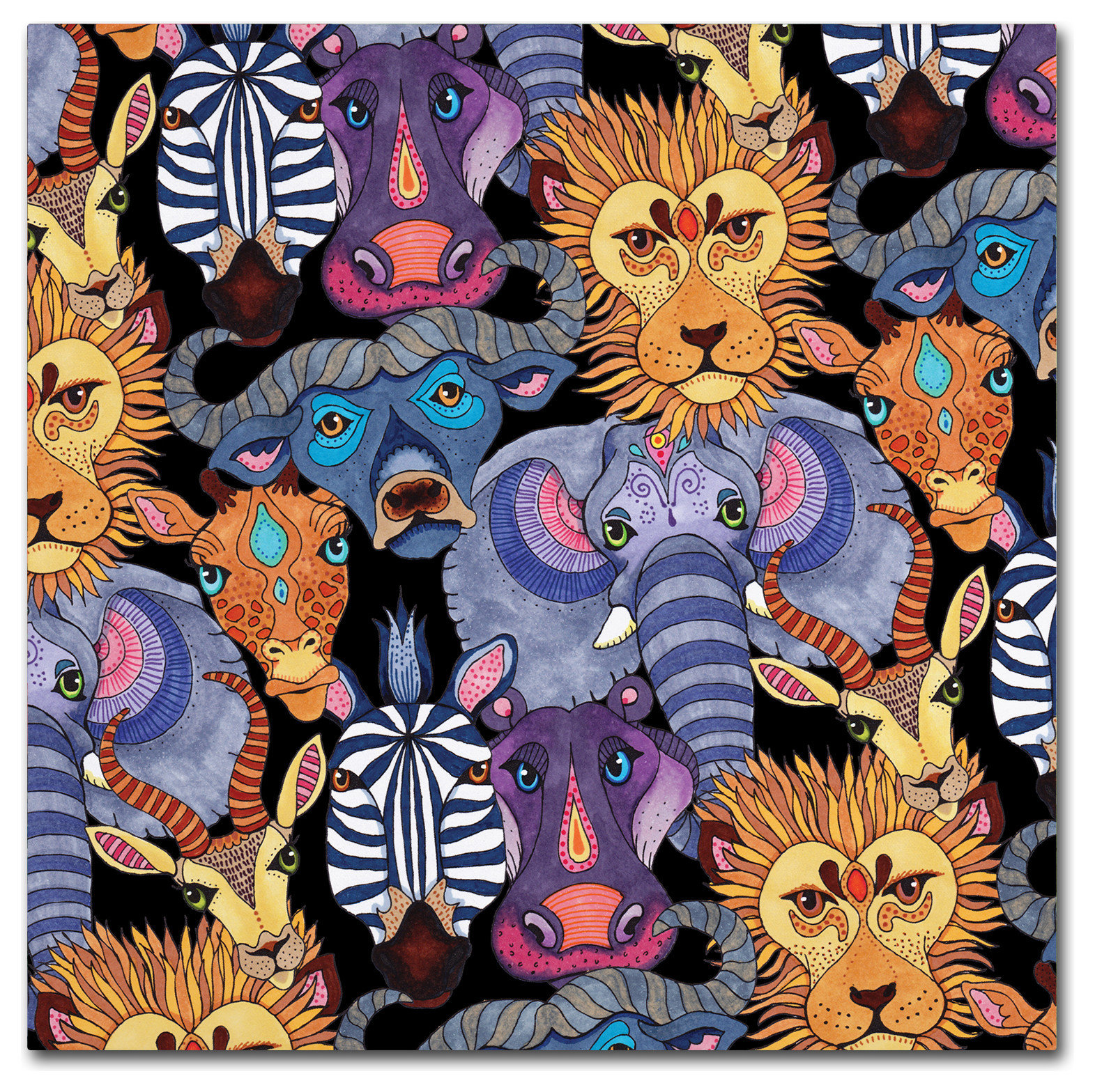 Hello Angel 'Jungle Safari 21 Color' Canvas Art, 35"x 35 ...