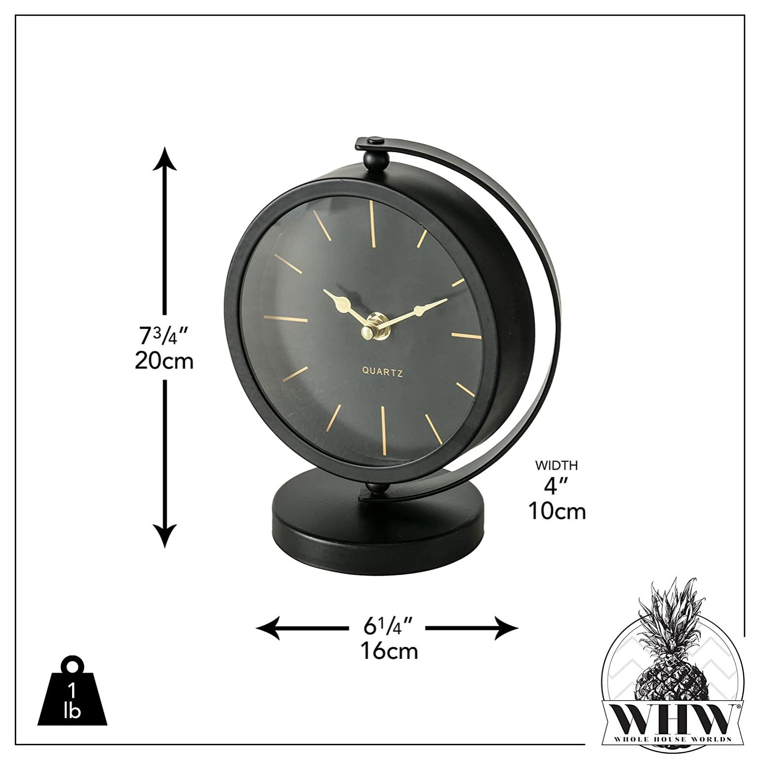 Mid-Century Modern Desktop Clock, 7.75" - Midcentury - Desk And Mantel ...