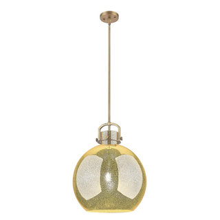 Downtown Urban Newton Sphere 1 Light Pendant, Brushed Brass, Mercury - Rustic - Pendant Lighting ...