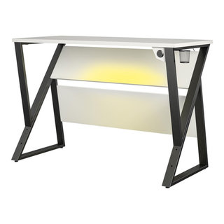 NTense Genesis Adjustable Gaming Desk in White - Transitional - Desks ...