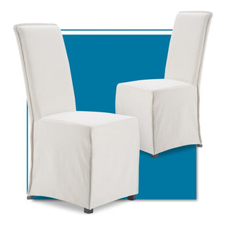 Finch Grayson Parsons Dining Chairs with Removable Slipcover Set of 2 ...