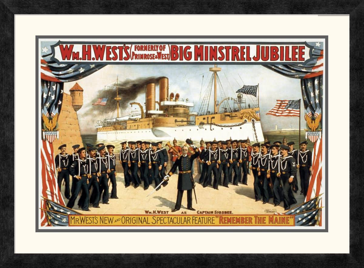 "Remember the Maine, 1898" Framed Digital Print by Strobridge, 24"x18 ...