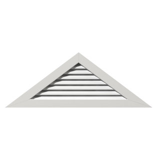Triangle PVC Gable Vent, 1"x4" Flat Trim Frame, 93"Wx19 3/8"H/Rough ...