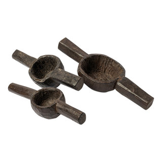 Oro Brown Tribal Inspired Measuring Cups, 3-Piece Set - Rustic ...