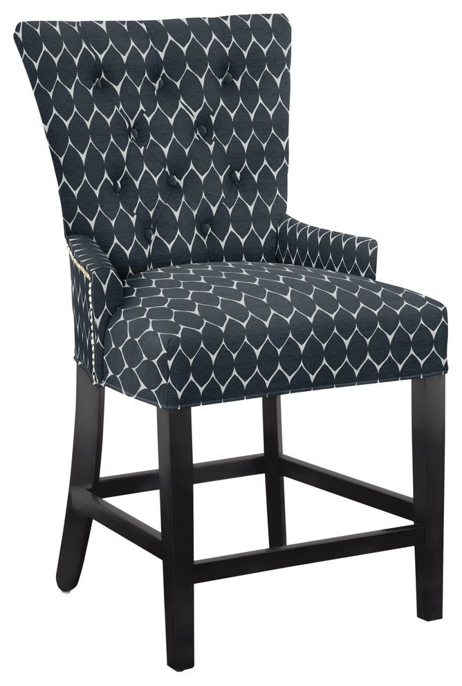 Modern Hekman Woodmark Sonya Counter Stool With Antique Brass Nailhead ...
