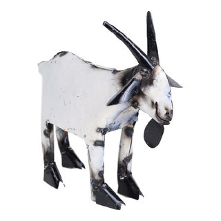 Recycled Metal Garden Farmhouse Goat-Handmade-Rustic, Small - Farmhouse ...