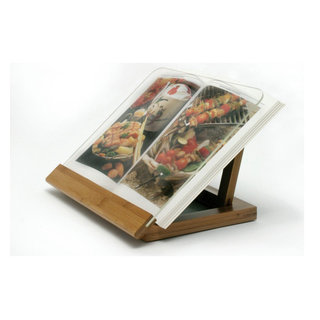 Natural Bamboo Acrylic Recipe Cookbook Holder Stand - Asian - Cookbook ...