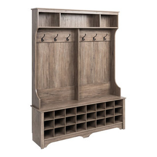 Pemberly Row 60" Hall Tree with 24 Cubbies in Drifted Gray ...