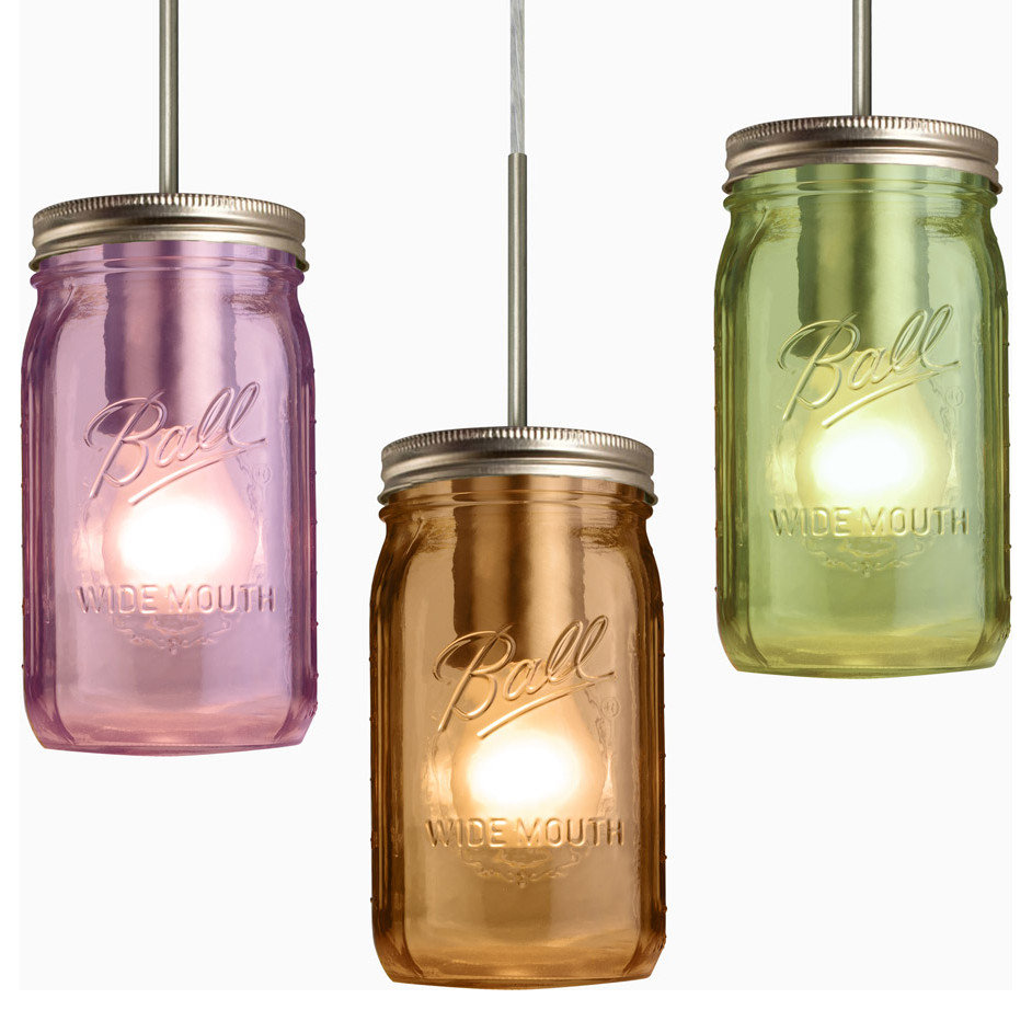 Milo 4 1 Light Pendant, Satin Nickel, Green Glass - Eclectic - Pendant ...
