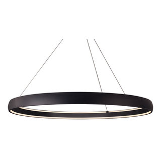 Halo Aircraft Cable Suspended Circular Pendant, Black, 71x71x3.88 ...