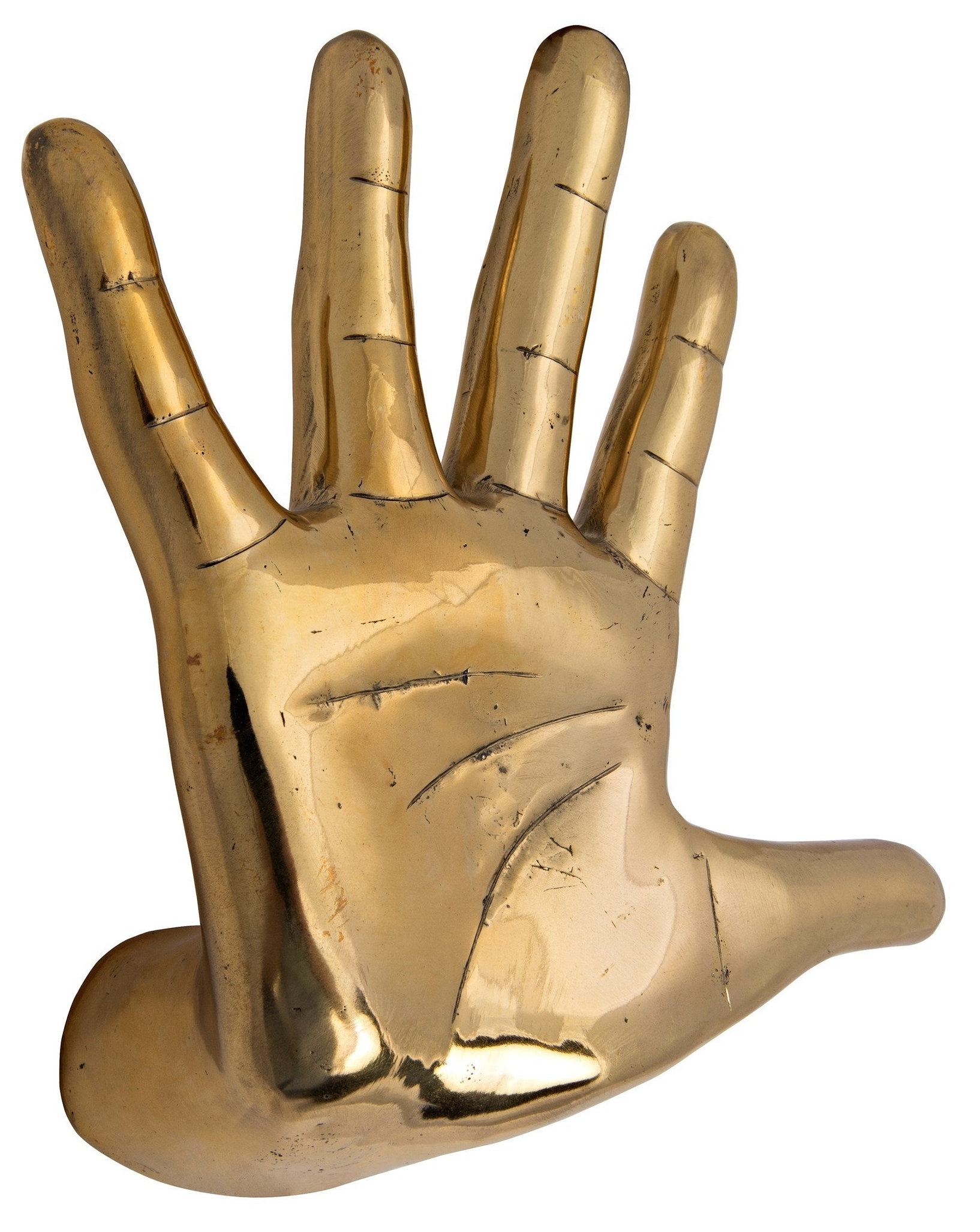 Hand On The Wall Antique Brass Sculpture - Contemporary - Decorative ...