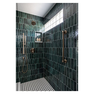 Vertical Stacked Shower Tile - Transitional - Bathroom - Denver - by ...