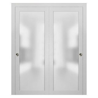 Planum 2102 Interior Closet Bypass Doors White Silk Tracks Pulls ...