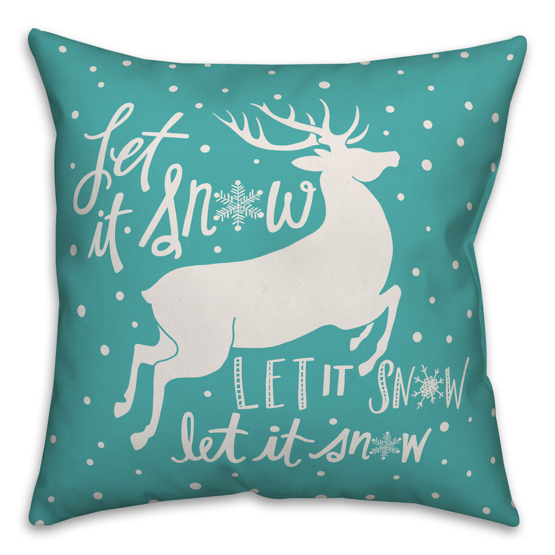 Let it Snow 18x18 Indoor/Outdoor Pillow, 18x18 - Rustic - Outdoor ...