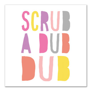 Scrub A Dub Dub Pink Wall Art, 20x20 - Contemporary - Prints And ...