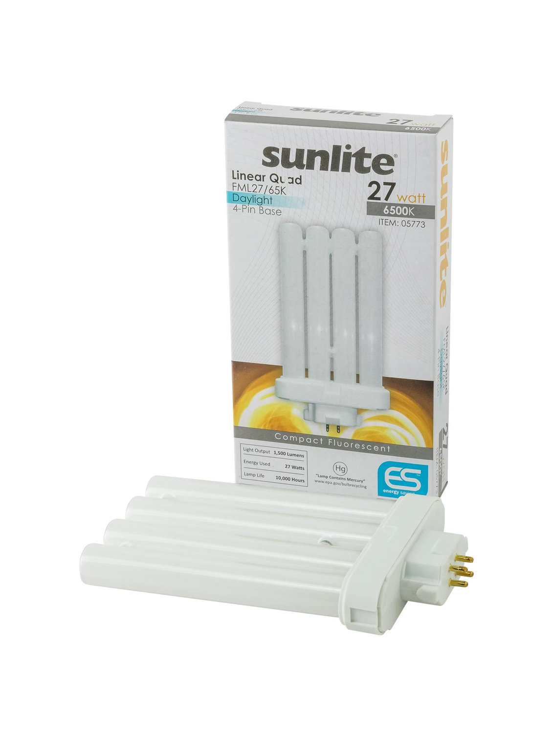 Sunlite 27 Watt Fml 4-Pin Quad Tube, Gx10Q-4 Base, Daylight ...