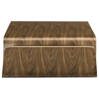 Wooden Coffee Table With Curved Magazine Rack, Brown - Contemporary ...