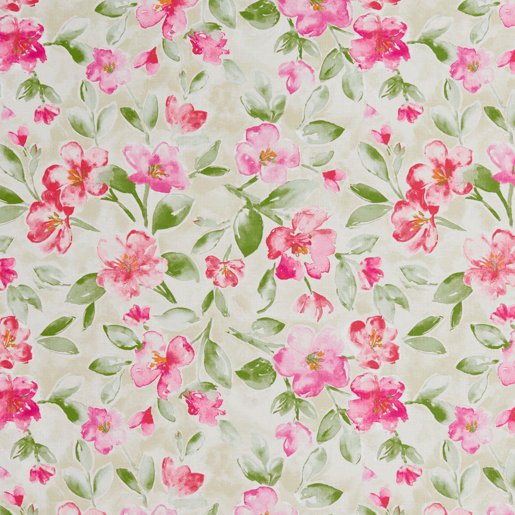 Pink Floral Linen Look Print Upholstery Fabric by the Yard, By The Yard ...