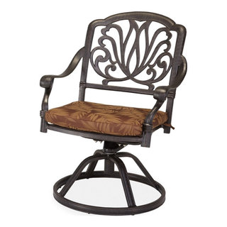 Homestyles Capri Aluminum Outdoor Swivel Rocking Chair in Charcoal ...