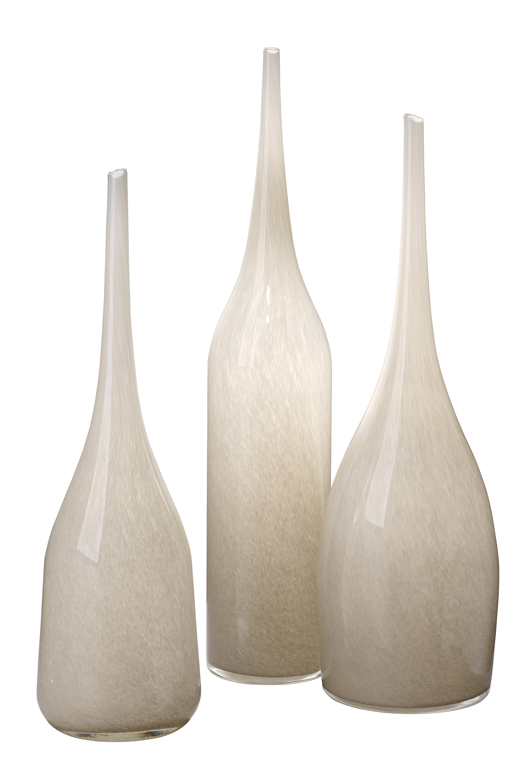 Coastal Style Gray Glass Pixie Vases, Set of 3 - Transitional - Vases ...