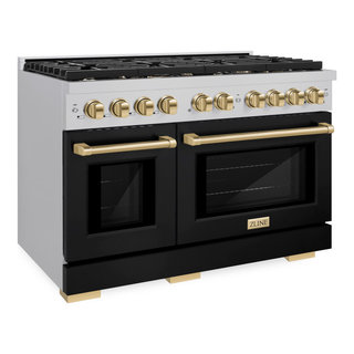 48 in. Autograph Gas Range, Stainless With Black and Gold, SGRZ-BLM-48 ...