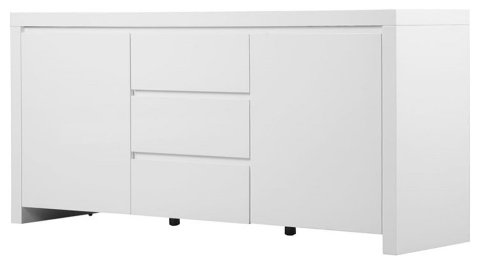 Pangea Home Bowa Modern High Gloss Lacquer Wood Buffet in White ...